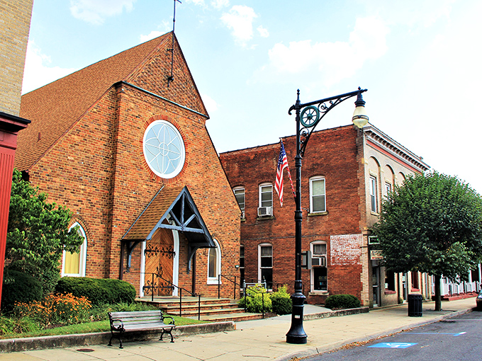 Covington's stately buildings reflect its mountain heritage. This stone structure looks like it could withstand anything nature throws at it!