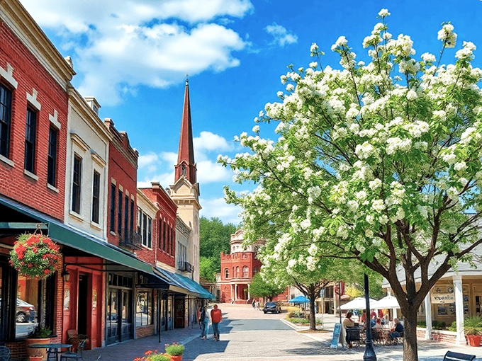 DeFuniak Springs' colorful buildings invite exploration along sun-dappled streets. The hills here are Florida's answer to San Francisco&mdash;minus the cable cars!