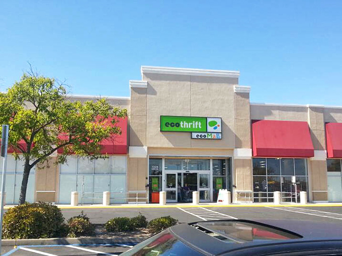 Eco Thrift's clean, modern exterior gives little hint of the bargain wonderland waiting inside&mdash;like a book with an understated cover but thrilling story.