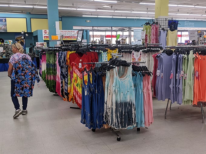 Everything Under The Sun lives up to its name with colorful clothes and endless merchandise &ndash; shopping as spectator sport!