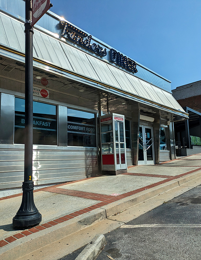 This silver beauty gleams like a chrome time machine, ready to transport you to burger paradise.
