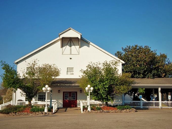Barn beautiful! Gasthof's pristine white exterior is like a postcard from simpler times, promising Amish cooking that feeds both body and soul.