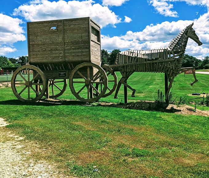 This Amish buggy could give the Trojan Horse a run for its money &ndash; simple living meets super-sizing!