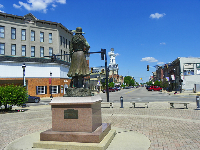 The statue standing proudly in Greenville's town square reminds visitors that history and affordability coexist beautifully in this charming community.