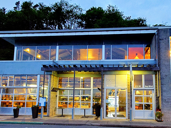 Local Ocean's modern design frames Newport's working harbor like a living postcard you can eat in front of.