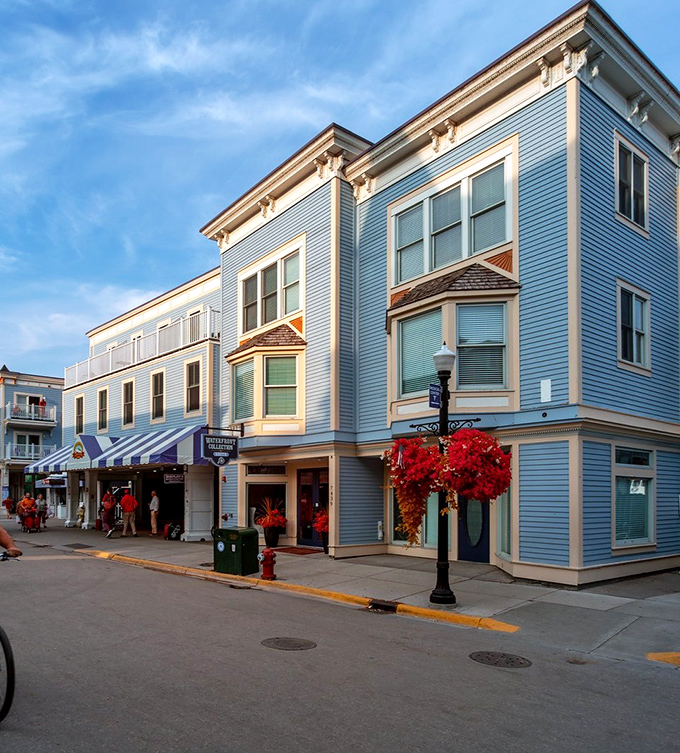 Mackinac Island's Main Street welcomes visitors to America's most charming car-free time capsule.
