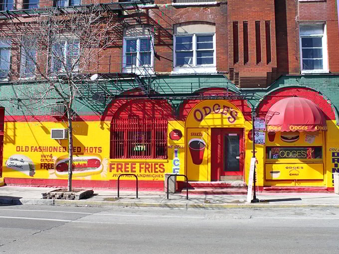 Odge's eye-popping yellow and red exterior is like a burger beacon in the city. Subtlety isn't on the menu, but flavor certainly is!