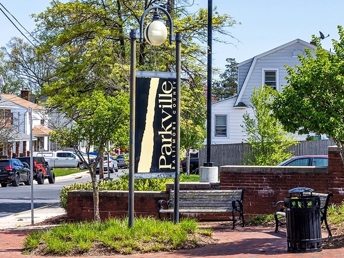 Parkville welcomes you with its community sign and affordable housing options. Small-town charm with big-time savings!