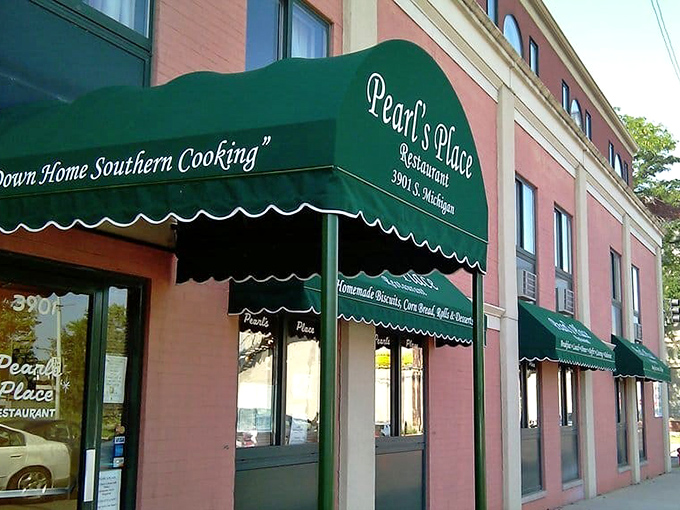 Pearl's Place's elegant green awnings hint at the Southern sophistication within. This isn't just soul food&mdash;it's food with soul.