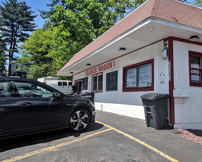 Ranch Wagon's classic drive-up window has been serving road-trippers and locals alike – a slice of Americana with mustard on top.