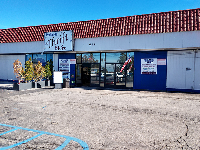 The Redlands Thrift Store's classic sign has welcomed bargain hunters for generations. Simple on the outside, surprising on the inside.