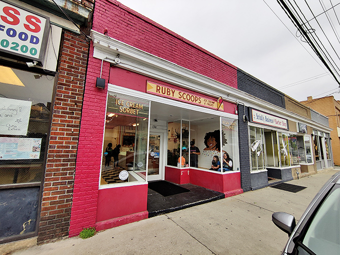 Ruby Scoops' hot pink storefront is the architectural equivalent of a sugar rush&mdash;impossible to miss, impossible to resist.