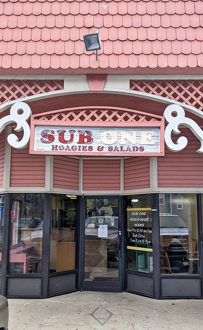 That pink roof isn't subtle, and neither are Sub One's hoagies &ndash; both exactly as they should be.