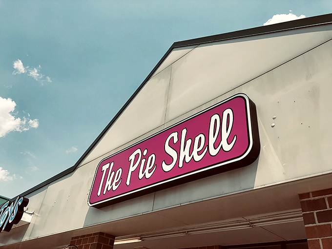 The Pie Shell: That hot pink sign isn't just eye-catching—it's a beacon of hope for anyone who believes dessert should always come first.