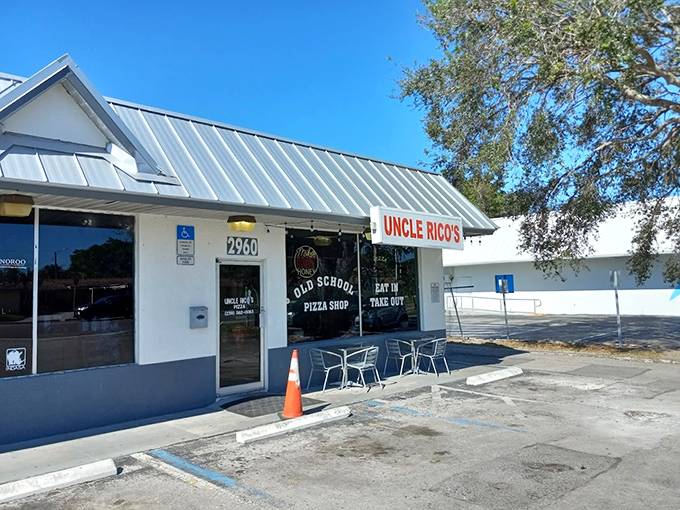 Uncle Rico's keeps it real with honest signage and even more honest pizza.