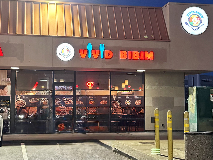 VIVID BIBIM's bright sign is truth in advertising &ndash; their Korean rice bowls are a technicolor flavor explosion.