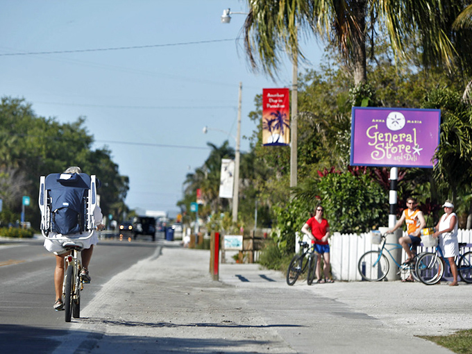 Bikes parked outside a pastel-colored shop &ndash; the perfect snapshot of laid-back island life.