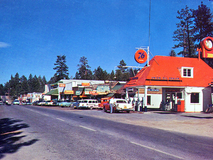 Historic buildings line Big Bear City's downtown, where the pace slows down and the air gets fresher with every breath.