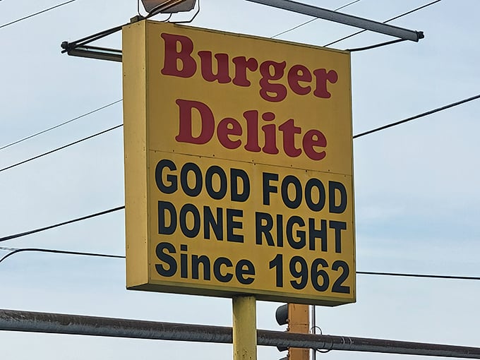 Burger Delite's vintage yellow sign has guided hungry travelers for decades. Some traditions are worth preserving, especially when they're this delicious.