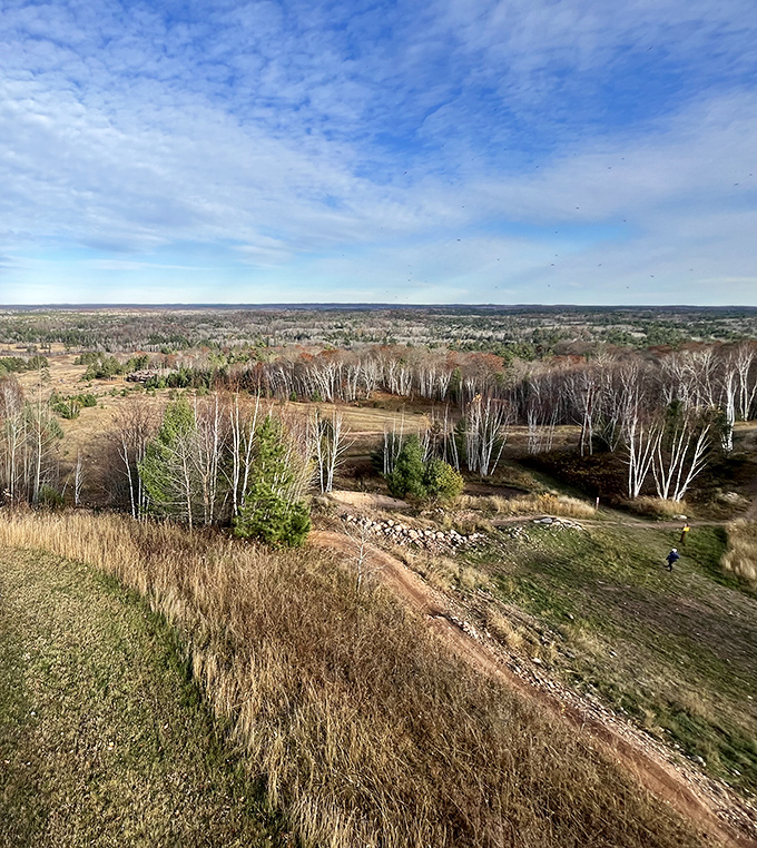 The rolling countryside around Cable offers the kind of peaceful views that make porch-sitting a legitimate daily activity.