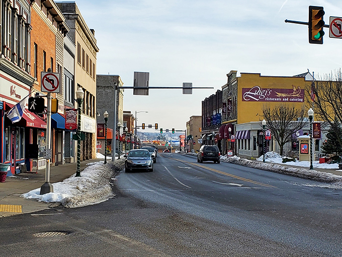 DuBois shows off its practical side - even the local cars feel at home on Main Street.