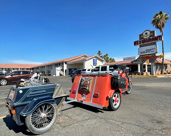 Simple desert architecture defines Eloy's main street, where life moves at its own unhurried pace.