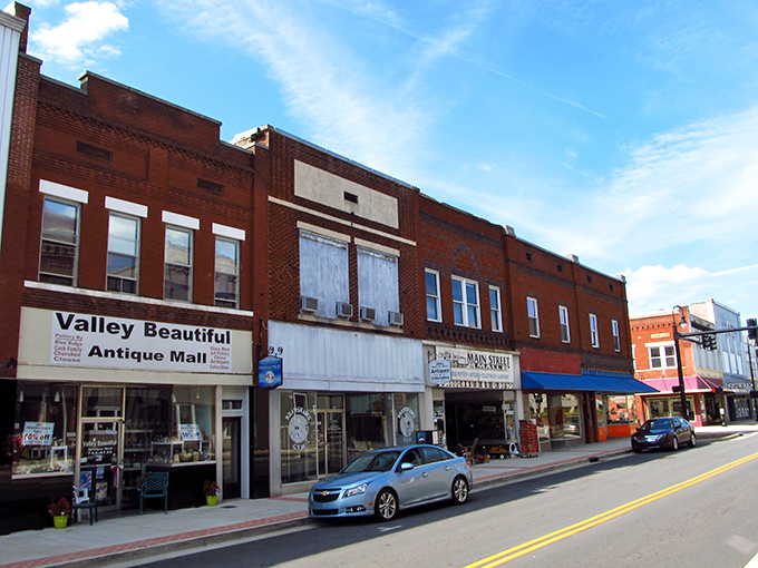 The quiet streets of Erwin offer a glimpse into small-town Tennessee life where rush hour means three cars at the stop sign.