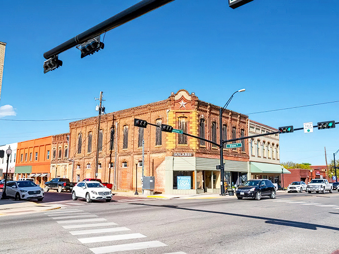 A historic brick building stands at the heart of Gainesville&rsquo;s downtown, showcasing timeless charm and character.