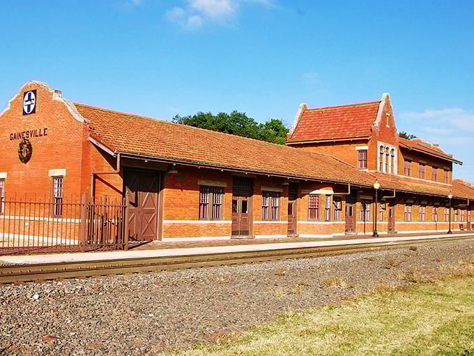All aboard for affordability! Gainesville's restored Santa Fe Depot reminds visitors of the town's railroad heritage and current budget-friendly appeal.