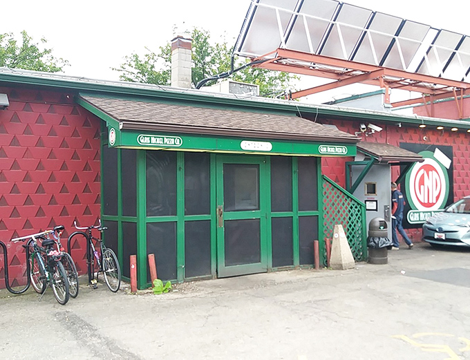 That distinctive red diamond pattern is like a secret code among Madisonians &ndash; "Some of the best pizza in town happens here."