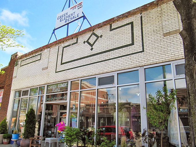 The geometric facade details suggest this place takes as much care with presentation as selection.