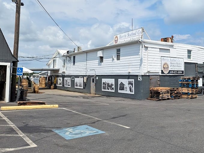 The weathered charm of Harris Crab House tells stories of countless crabs and satisfied customers through the years.