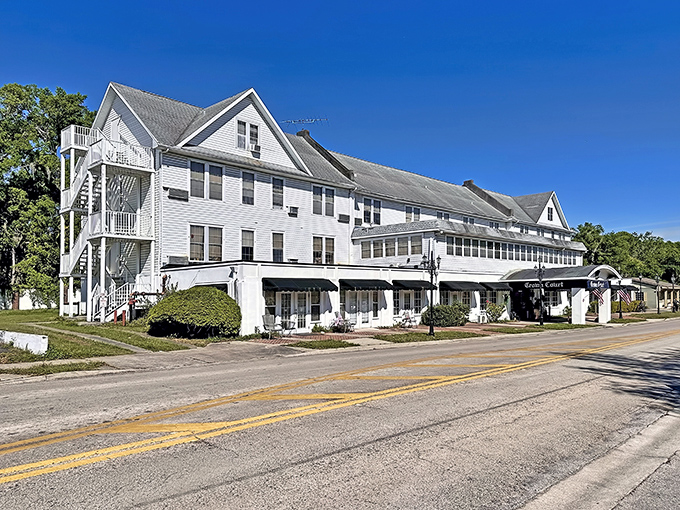 The historic Inverness hotel stands as a testament to simpler times, much like the town's refreshingly simple cost of living.
