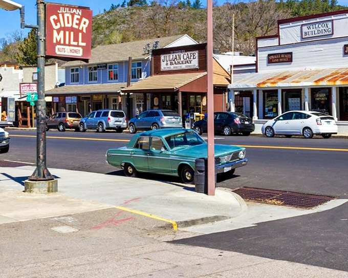 Apple pie headquarters! Julian's vintage main street, complete with classic cars and cider mill, feels like stepping into a Norman Rockwell painting with better desserts.