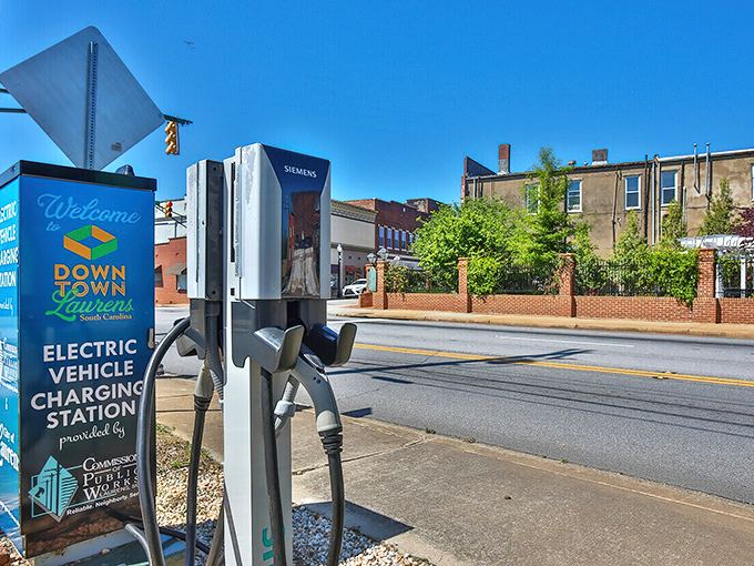 Modern amenities meet historic charm in downtown Laurens. Even the electric vehicle charging station won't shock your wallet in this affordable community.
