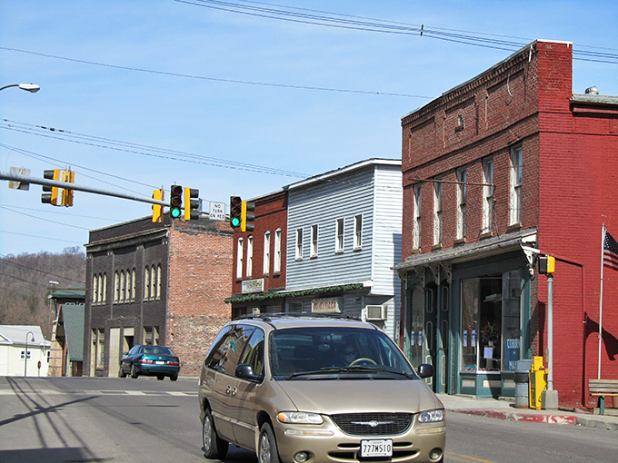 Lonaconing's weathered buildings tell stories of resilience. That white establishment has probably witnessed more history than a Ken Burns documentary.