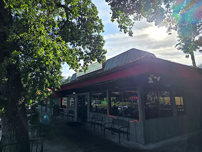Nestled among trees and bathed in golden hour light, this pizza outpost serves as basecamp for hungry national park explorers.