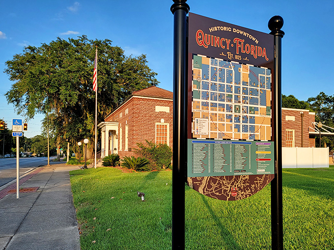 The historic Quincy courthouse stands tall with its distinctive clock tower &ndash; keeping time for generations of budget-conscious Floridians.