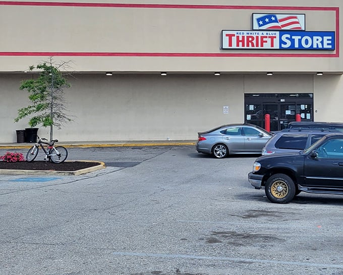 The unassuming exterior of Red, White & Blue hides a wonderland of treasures. Don't judge this thrift book by its cover!