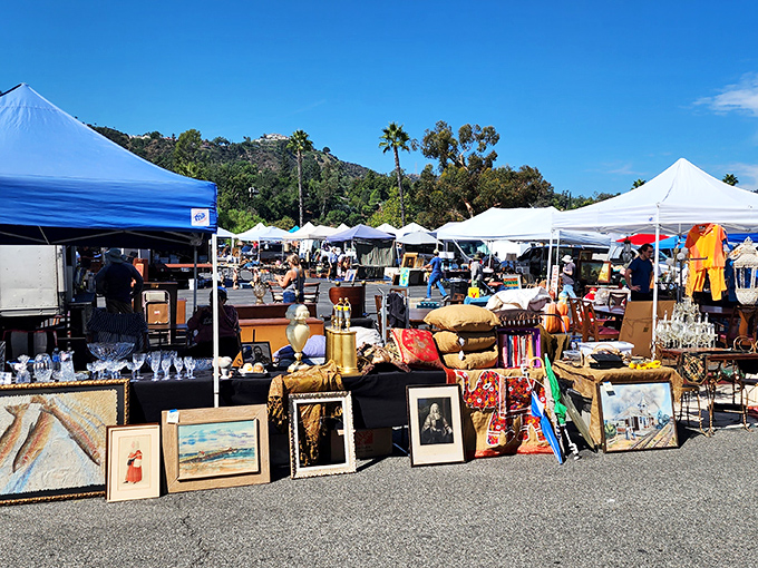 History for sale under California skies. The Rose Bowl Flea Market attracts serious collectors and casual browsers alike.