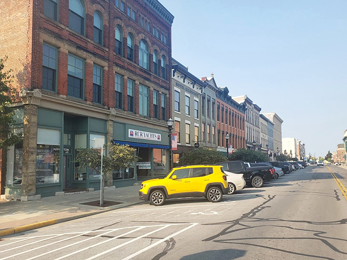 Brick-lined streets tell tales of Great Lakes commerce, now hosting shops where you can buy things you want instead of just need.