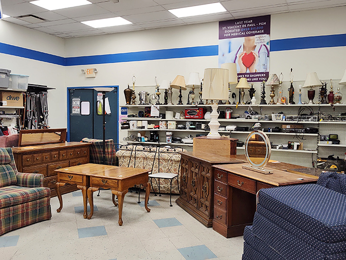 Inside this unassuming brick building lies a wonderland of furniture finds and vintage treasures waiting to be discovered.