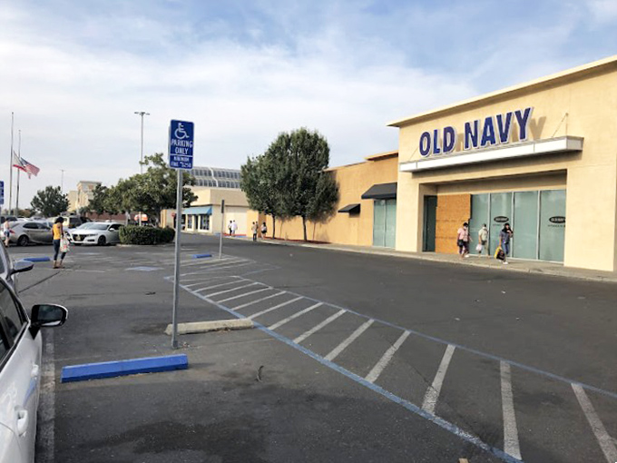 Stockton's arena plaza creates a modern gathering space. The fountain says "California" without saying "drought restrictions."