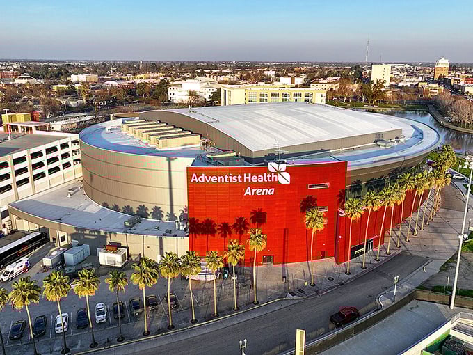 The Adventist Health Arena stands like a modern colosseum where the gladiators wear jerseys instead of armor.