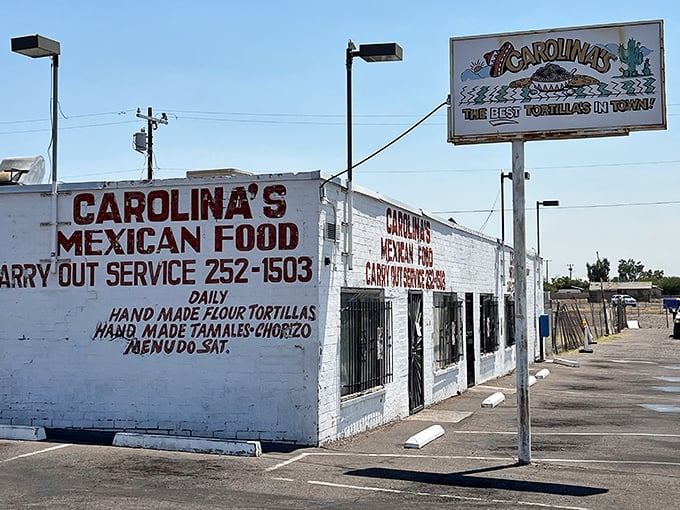 Carolina's proudly advertises its handmade tortillas like others might showcase luxury items. In Arizona, fresh tortillas ARE the luxury item.