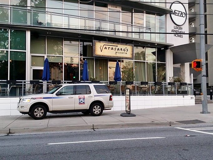 Floor-to-ceiling windows showcase pizza-making as performance art in Atlanta's swankiest neighborhood.