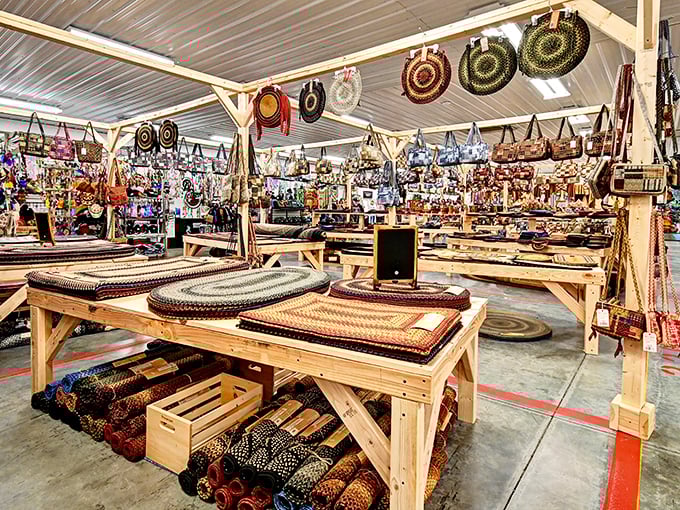 Handcrafted rugs hang like colorful flags in Walnut Creek's Amish Market&mdash;each one a story woven into practical art.