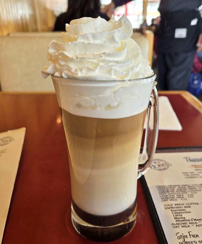 When your coffee comes with a whipped cream mountain on top, you know the day is heading in the right direction.