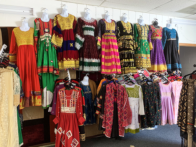 These traditional dresses transform ordinary mannequins into a celebration of cultural heritage, each stitch telling stories across generations and continents.