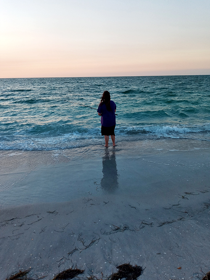 Sunset fishing where the odds of catching dinner compete only with the odds of witnessing a perfect Gulf Coast sunset.